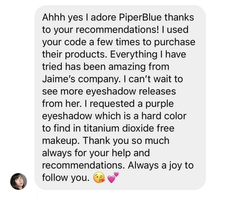 PiperBlue Organic Makeup Review Titanium Dioxide-free | PrettyOrganicGirl